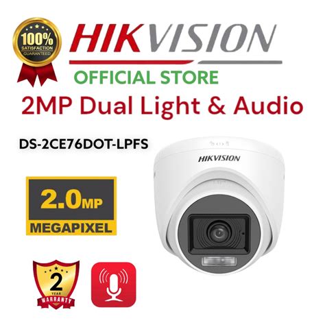 Jual Hikvision Ds 2ce76d0t Lpfs 2mp Dual Light Audio And Colorvu Fixed
