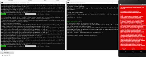 reactjs not able to build react native project getting server