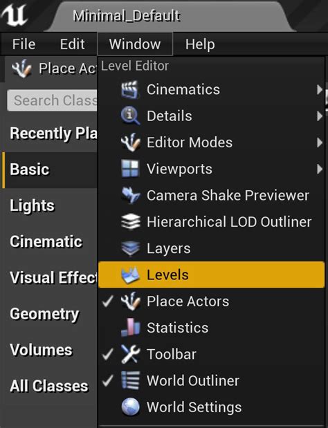 managing multiple levels unreal engine 4 27 documentation