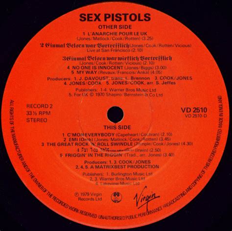 God Save The Sex Pistols The Great Rock N Roll Swindle Double Lp