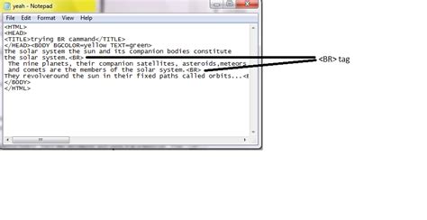 line break tag ~ html coadings