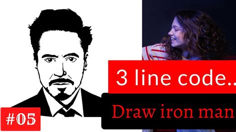 draw iron man with python avengers 3 lines of python easy code