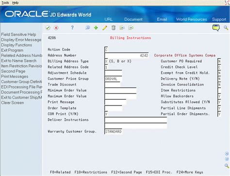 set up customer billing instructions
