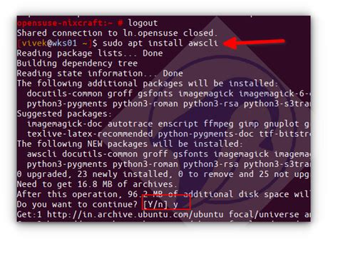 how to install aws cli on linux nixcraft