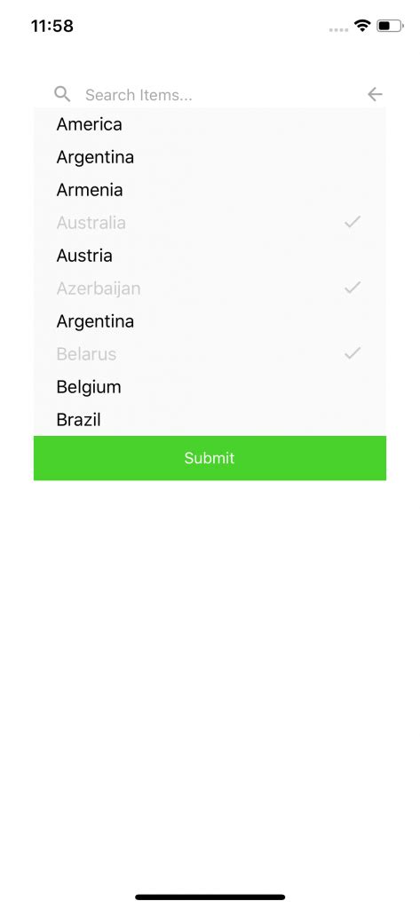 multiple select dropdown picker example in react native