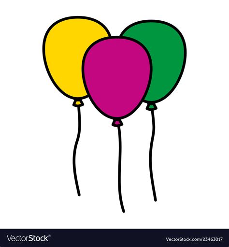 Balloons Helium Floating Icon Royalty Free Vector Image