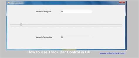 how to use track bar control in c