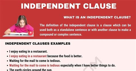 independent clause definition and examples of independent clauses