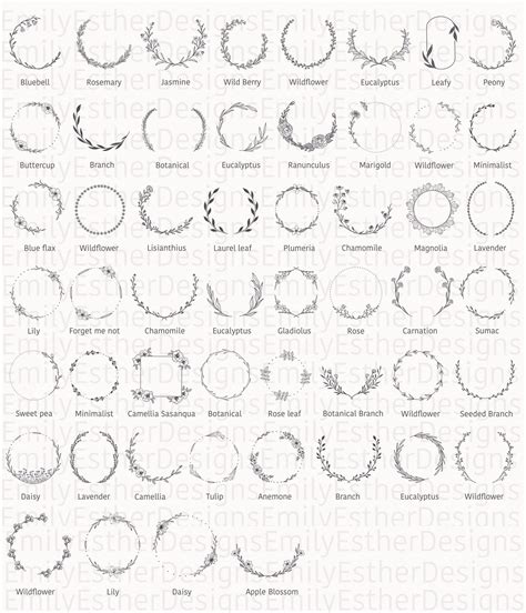 Wreath Svg Bundle Floral Wreath Bundle Laurel Wreath Svg Flower Svg