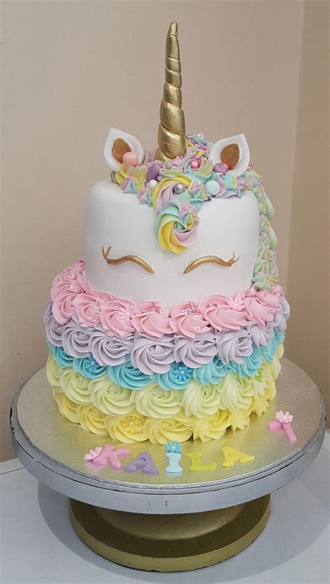 Buttercream And Fondant Unicorn Cake Unicorncake Unicorn Birthday