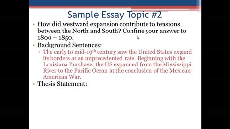Apush Review The Introductory Paragraph And Thesis Statement Youtube