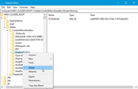 how to remove share item from right click context menu in windows 11 10