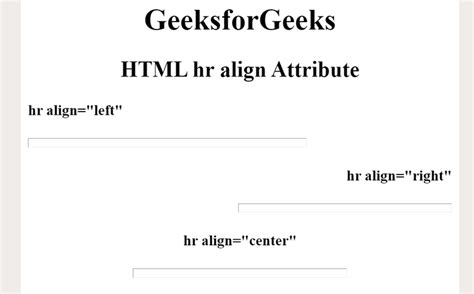 html align attribute geeksforgeeks