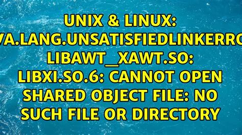 java lang unsatisfiedlinkerror libawt xawt so libxi so 6 cannot open