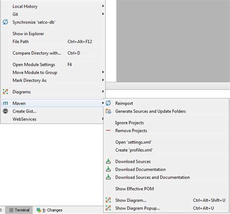intellij maven options what are differences between them