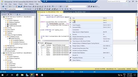 database encryption and column encryption in sql server youtube