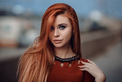 Wallpaper Women Face Portrait Redhead Depth Of Field 1800x1214