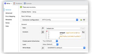 write a file using the sftp connector example mule 4 mulesoft