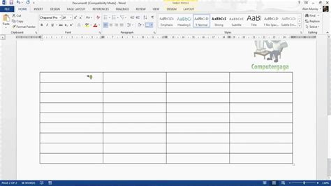 repeat table header row on every page youtube