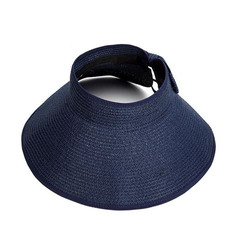 Buy Women Foldable Bowknot Empty Top Wide Brim Beach Sun Straw Hat