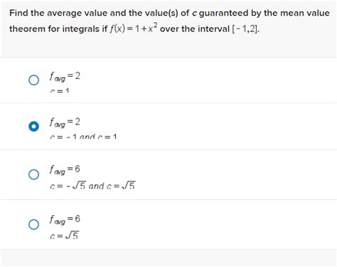 Solved Find The Average Value And The Value S Of C