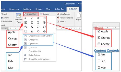 how to quickly insert checkbox symbol into word document