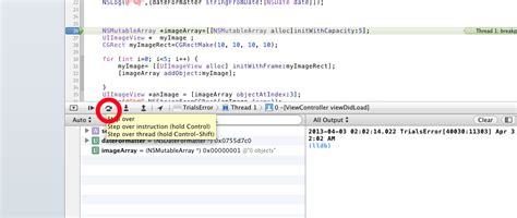 debugging xcode stepping through my own code using breakpoints