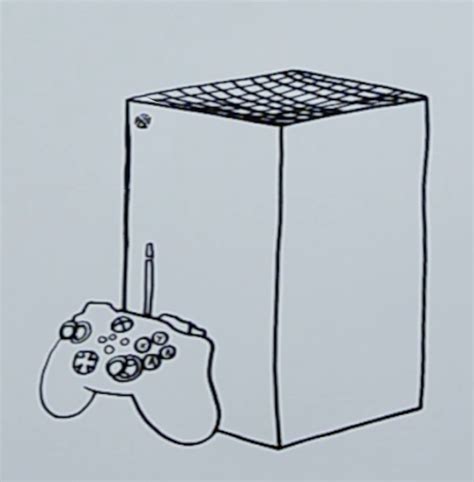 How To Draw Xbox Series X Game Console