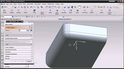 siemens nx training tutorial ug nx cad tutorial edge blend youtube