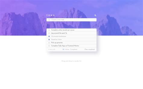 frontend mentor todo app using html css and javascript coding
