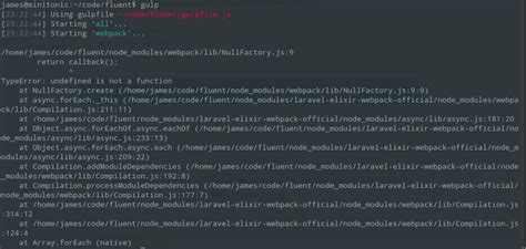 laravel 5 webpack runs elixir throws errors undefined is not a