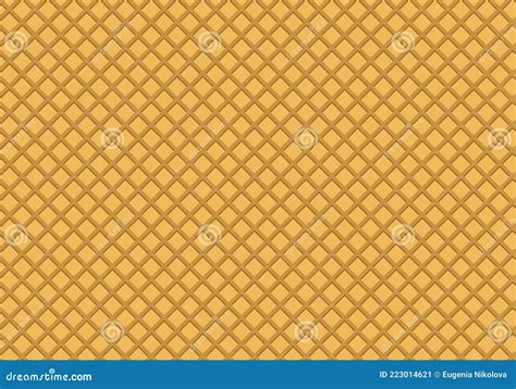 Wafer Seamless Pattern Background Ice Cream Cone Waffle Texture Stock