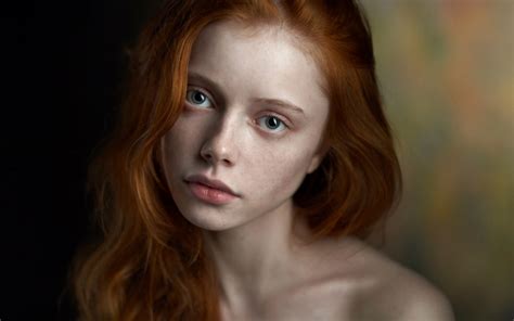 Wallpaper Ekaterina Yasnogorodskaya Redhead Women Face Looking At
