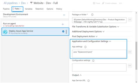 set app service connection strings from azure devops stack overflow