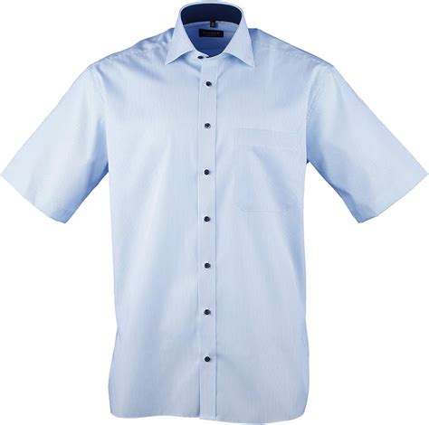 Eterna Herren Hemd Kurzarm Comfort Fit Gestreift 3232 12 K147 Blau Xxl