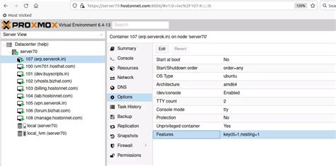 proxmox lxc container docker not working serverok