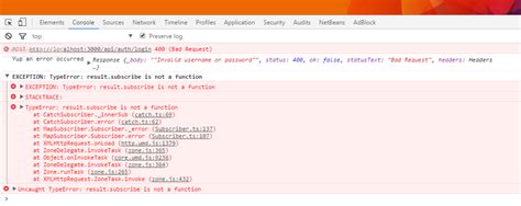 uncaught typeerror result subscribe is not a function stack
