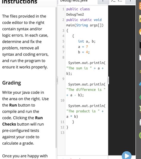 solved instructions debug i wuz java public class debug two2