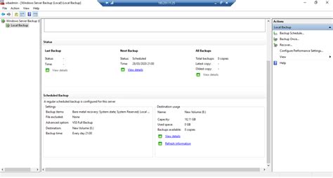 windows server backup schedule backup on windows server 2019