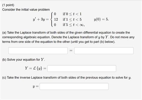 solved 1 point consider the initial value problem y 0 5