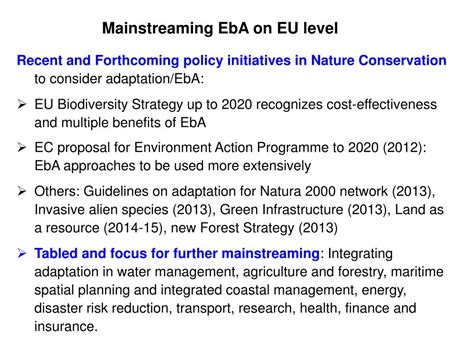 Ppt Approaches And Mainstreaming Of Ecosystem Based Adaptation In