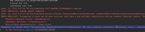 java org hibernate transientpropertyvalueexception stack overflow