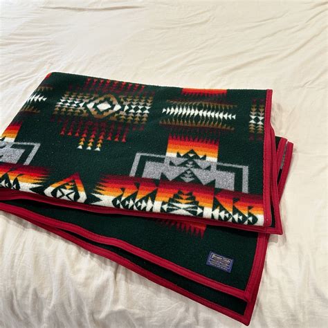 Vintage Pendleton Wool Blanket Beaver State Chief Joseph Reversible