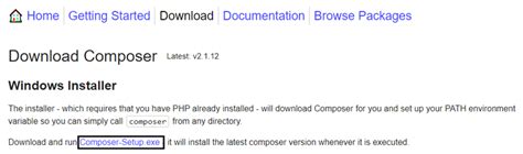 how to install php composer on windows geeksforgeeks