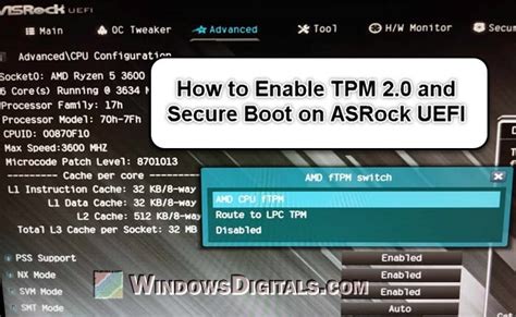How To Enable Tpm 2 0 And Secure Boot On Asrock