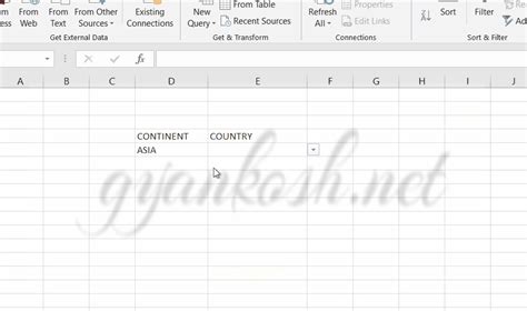 how to create a dependent drop down list in excel gyankosh