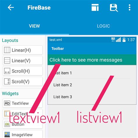 how to load limited items from firebase into listview