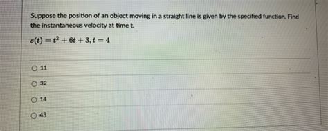 Solved Suppose The Position Of An Object Moving In A