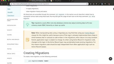 yii2 databases and migrations youtube