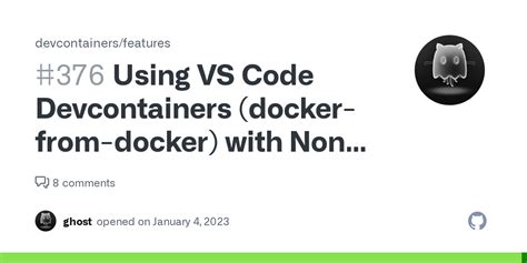 using vs code devcontainers docker from docker with non root user